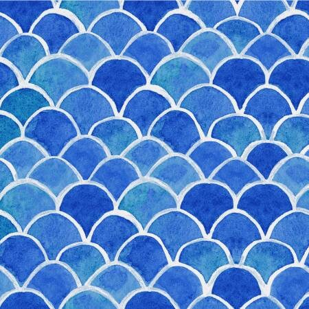 Sanibel Fish Scales Light Royal Blue by Sue Zipkin for Clothworks Y3207 ...