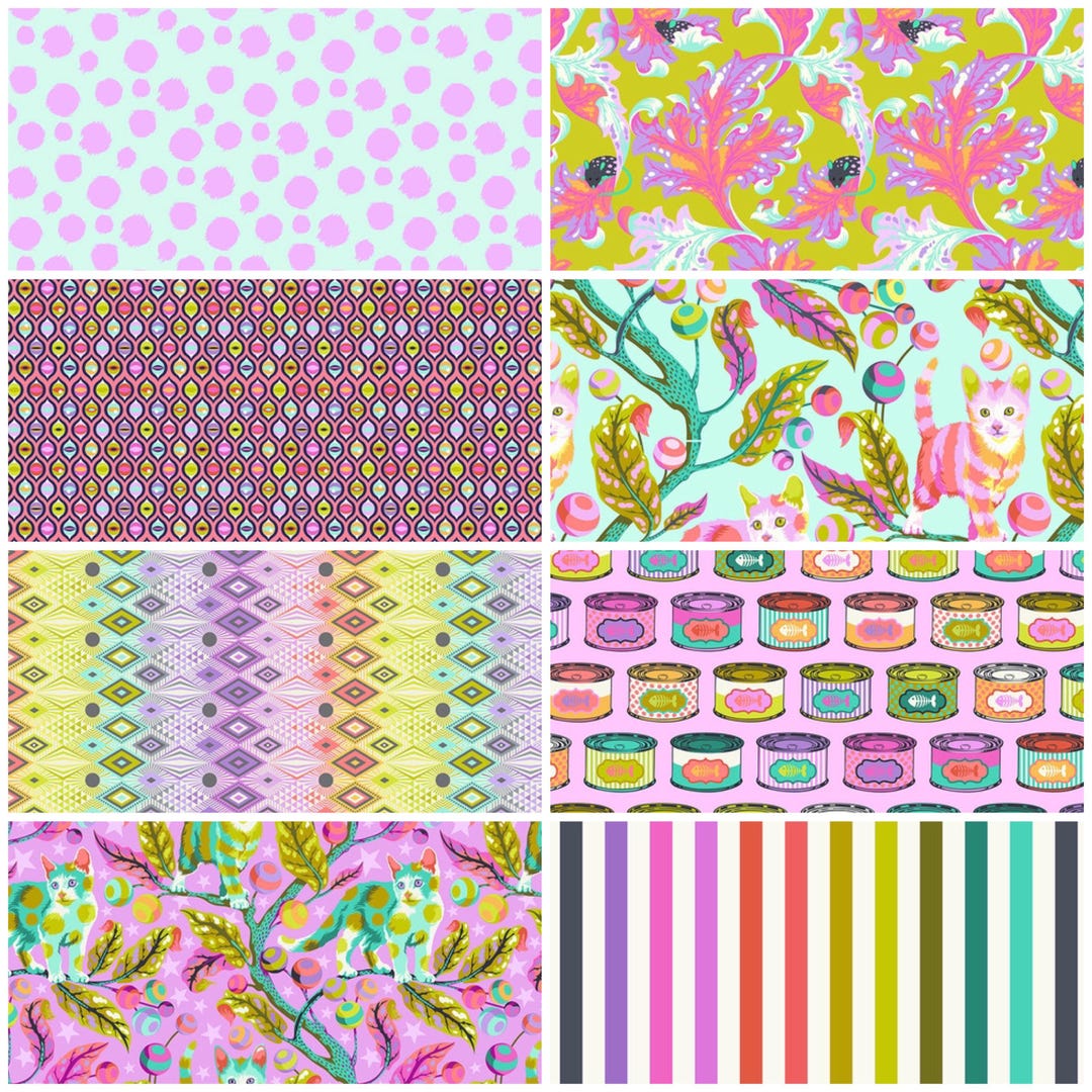 Tabby Road Deja Vu 1 Yard Bundle, Fabric by Tula Pink for Free Spirit ...