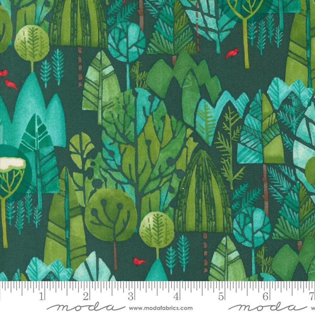 Winterly Winter Landscape Spruce by Robin Pickens for Moda Fabrics ...