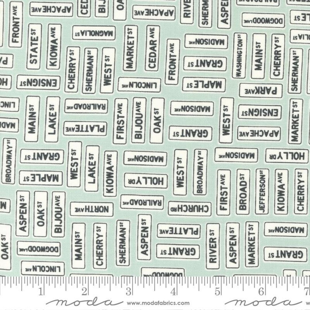 Main Street Street Signs Sky by Sweetwater for Moda Fabrics 55643 22 ...