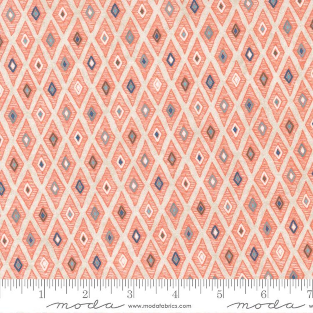 Nutmeg Cozy Checks Persimmon by Basicgrey for Moda Fabrics 30706 14 Sold in HALF Yard Increments ...