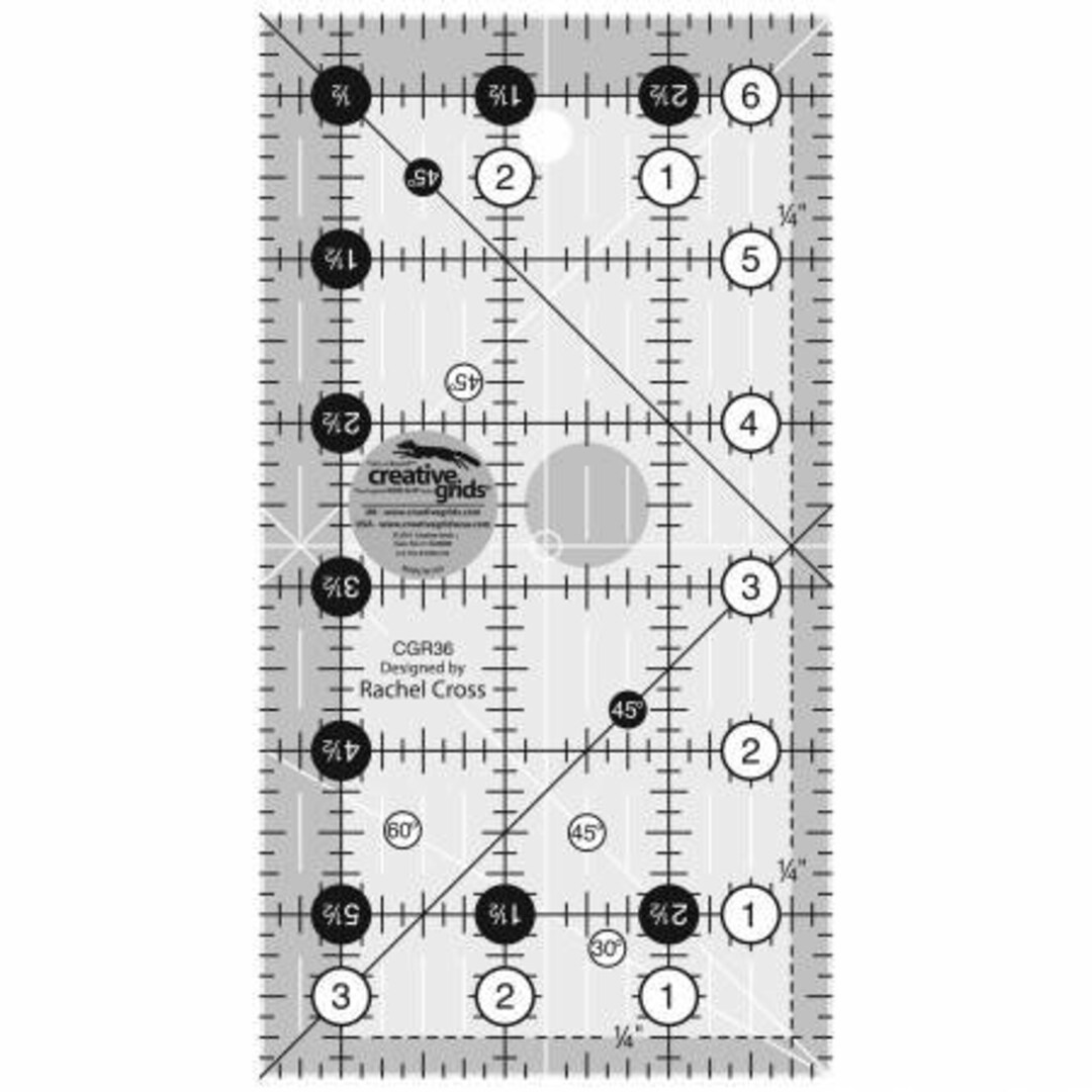 Creative Grids Quilt Ruler 3-1/2in X 6-1/2in Non Slip Ruler. CGR36 - Etsy