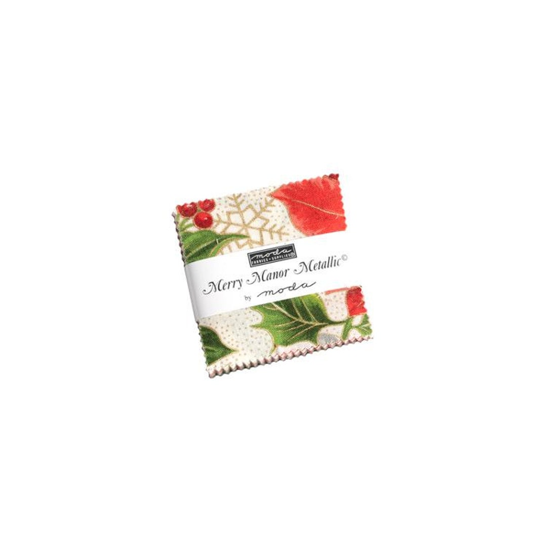 Merry Manor Metallic Mini Charm Pack 42 Pieces by Moda Designers Moda ...