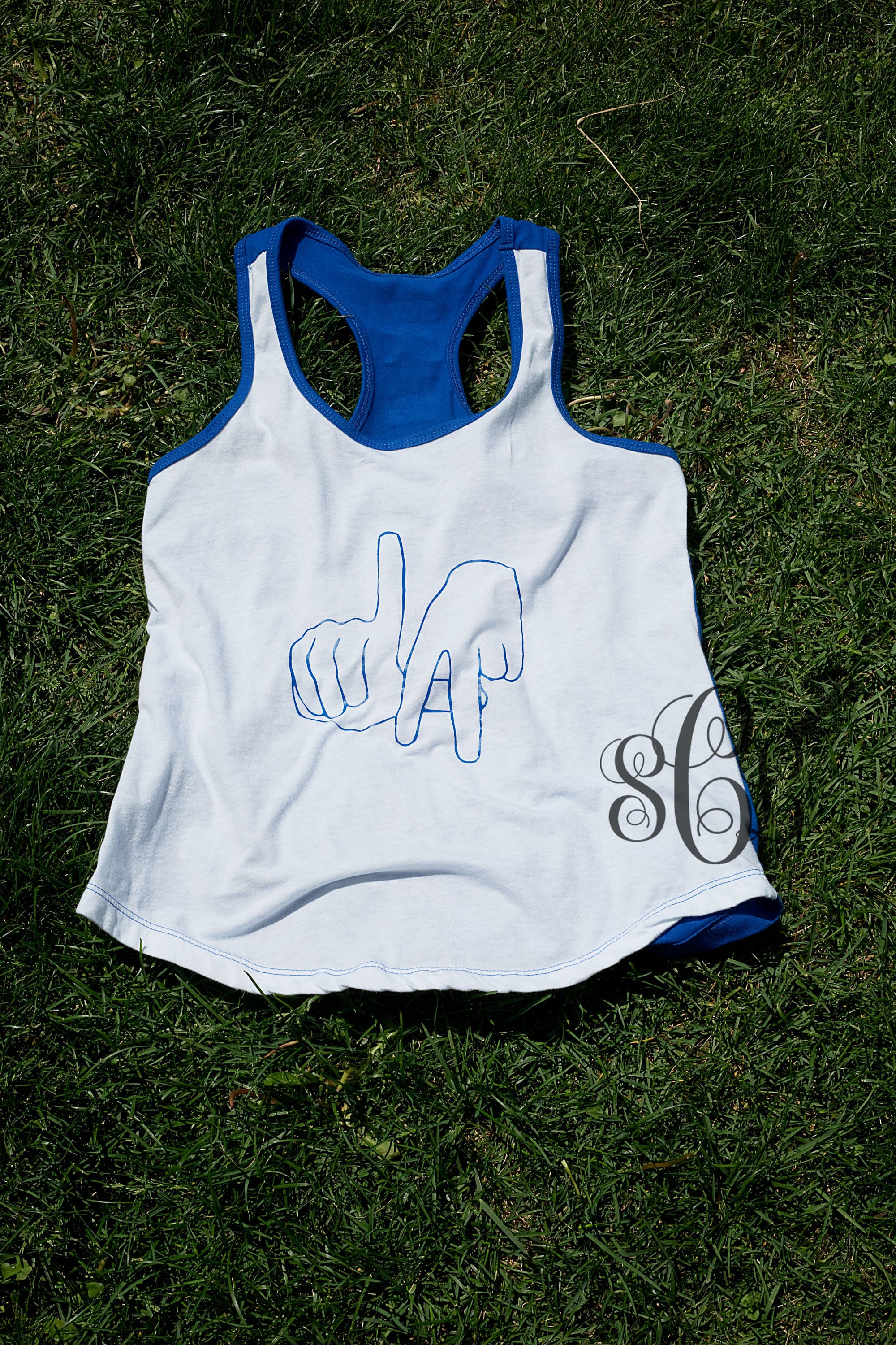 LA hand sign color block tank Los Angeles Dodgers | Etsy