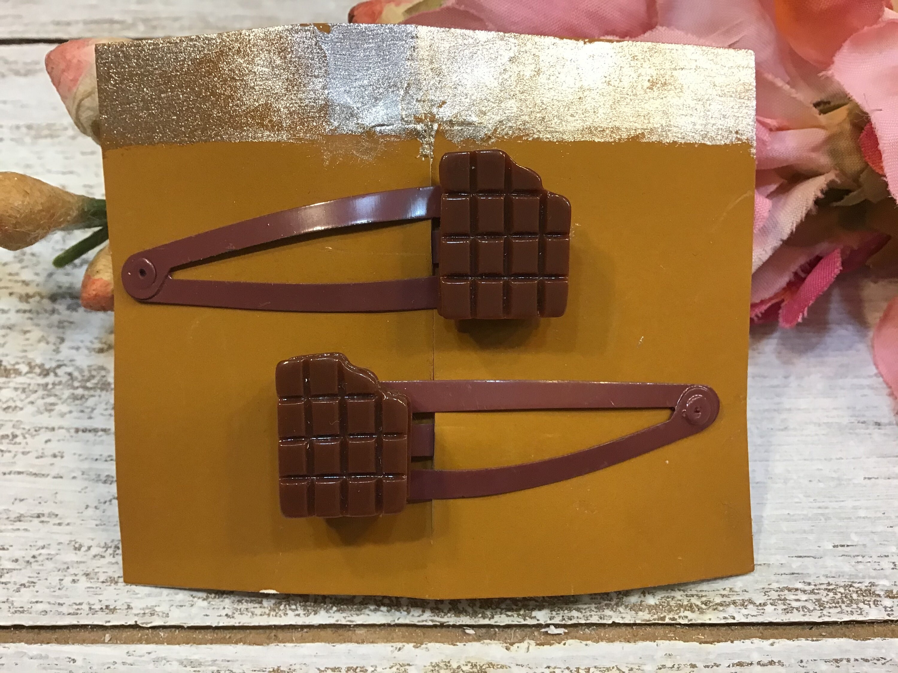 Sweet tooth hair clips/chocolate bar hair clip/chocolate | Etsy