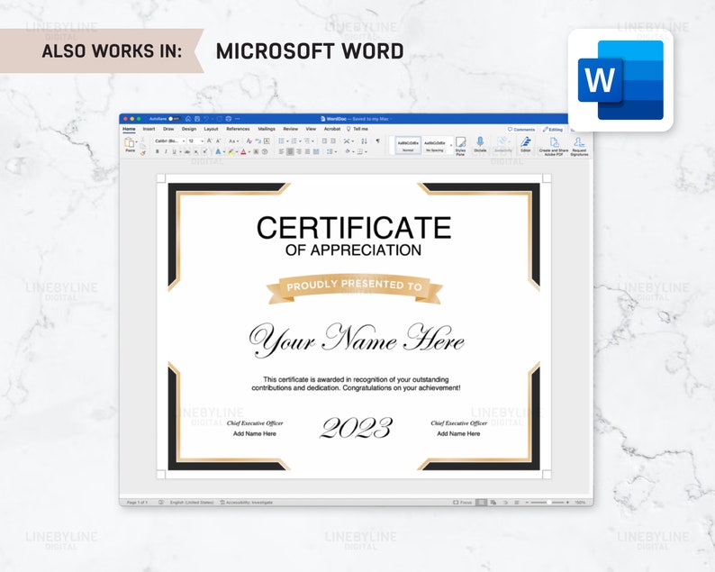 Certificate of Appreciation, Certificate Template, Editable Certificate ...
