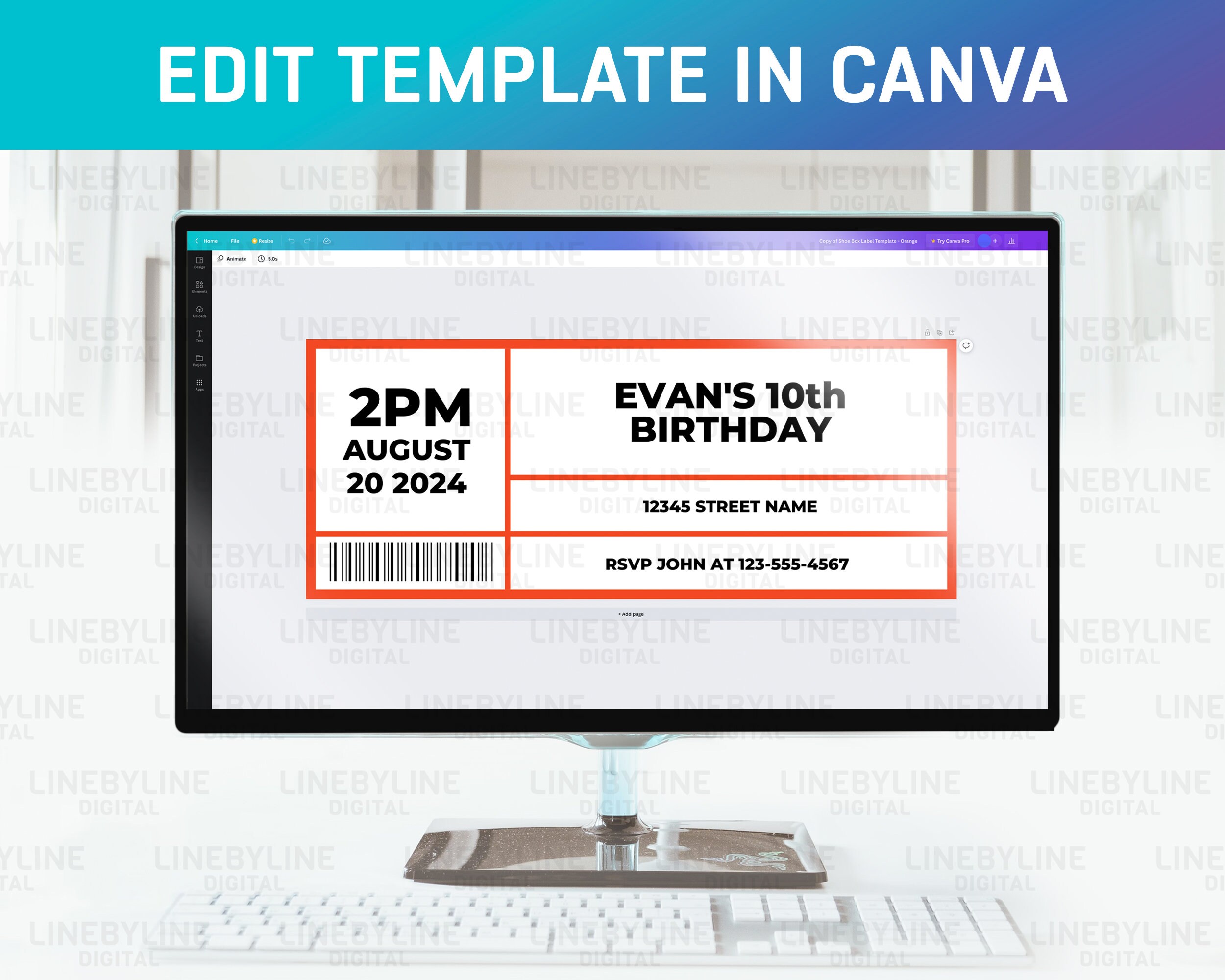 Shoe Box Label Template, Shoe Box Label, Custom Shoebox Label, Blank ...