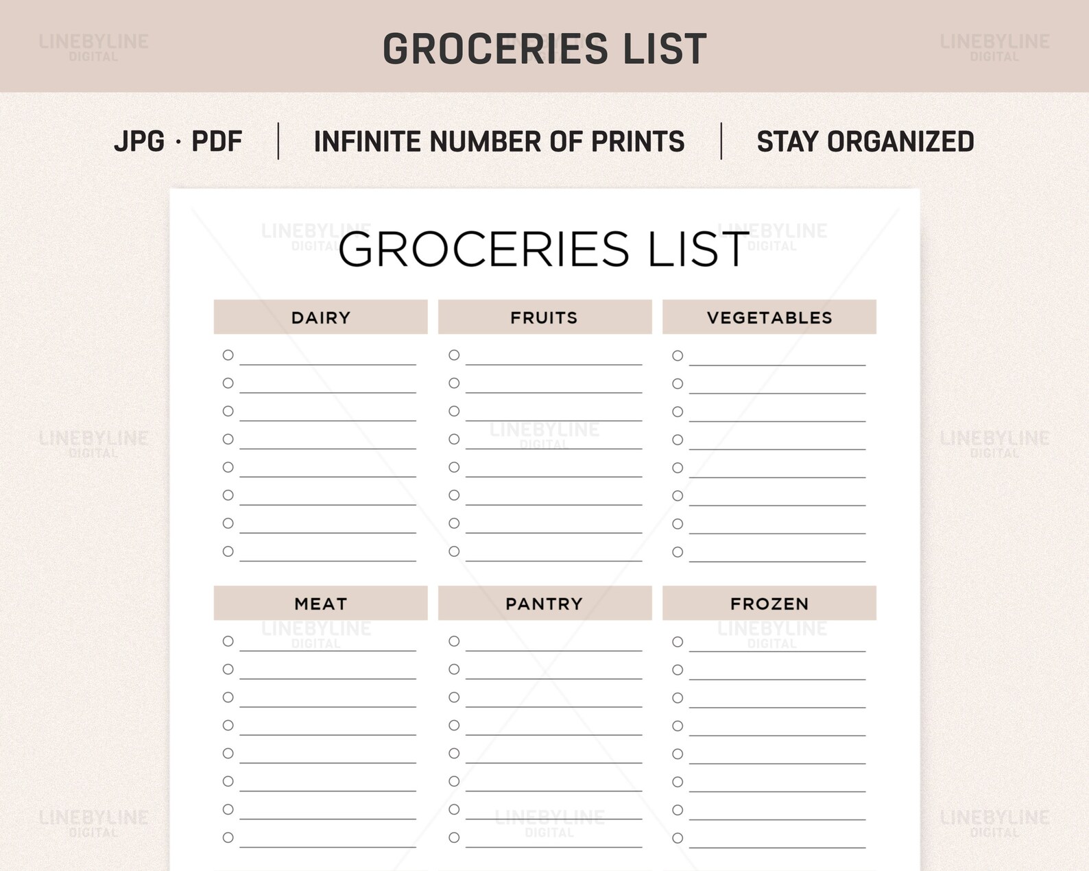 Printable Grocery List, Editable Grocery List, Groceries List Printable ...