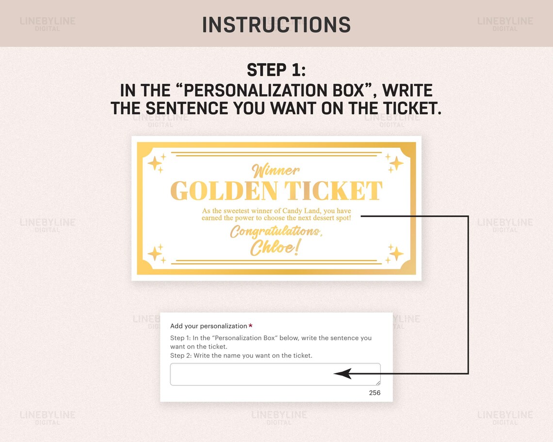 Golden Ticket, Golden Ticket Paper, Golden Ticket Template, Winning ...