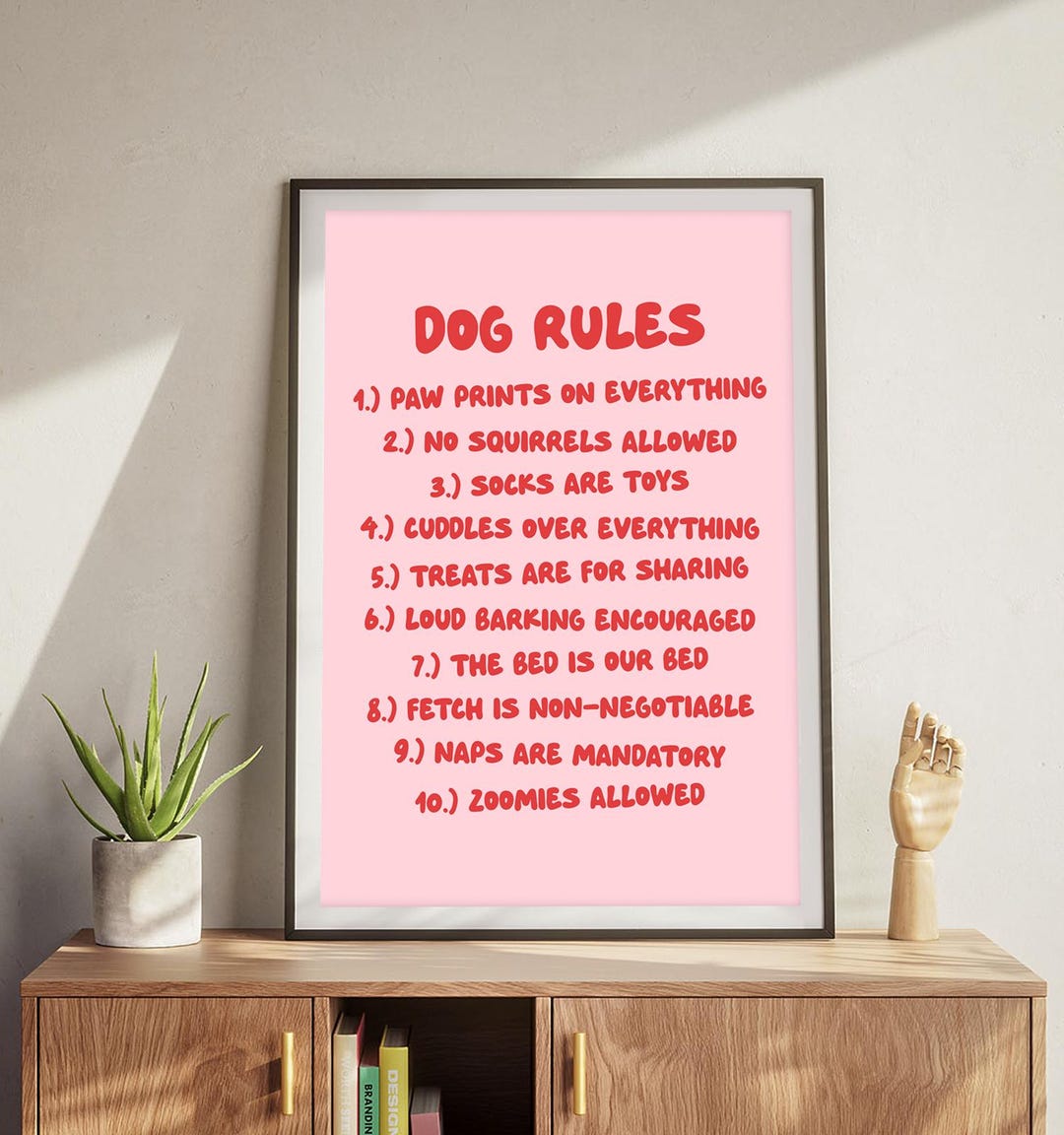 House Rules, Print, Dog Rules Poster, Dog Poster, Doodle Poster Funny ...