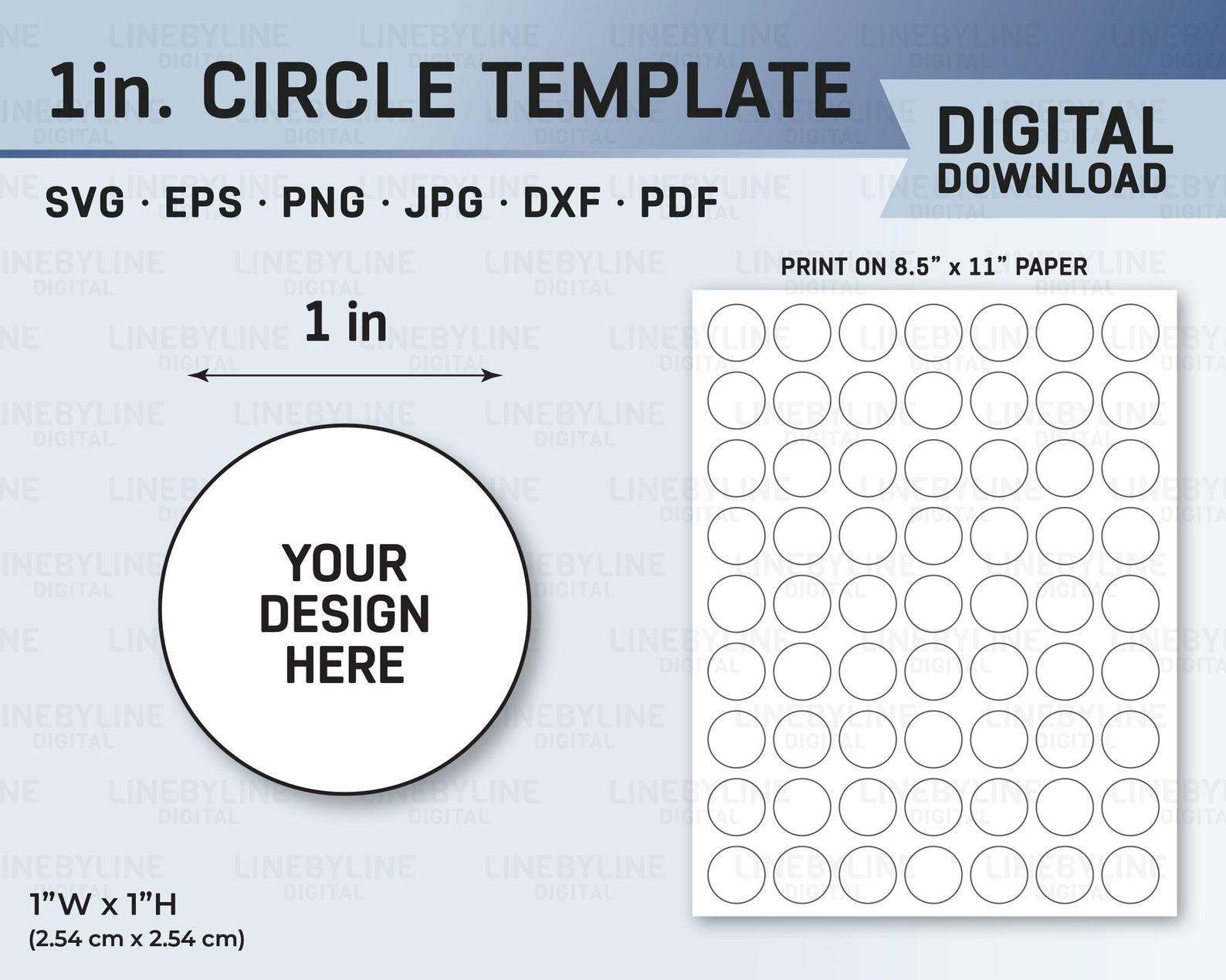 1 Inch Circle Template, Circle Template, Circle Template SVG, Circle ...