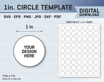 1 Inch Circle Template, Circle Label Template, Circle Template Svg ...