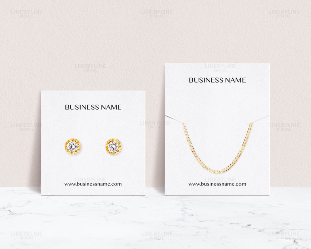 Earring Backing Card Template Jewelry Back Card Editable Jewelry Card ...