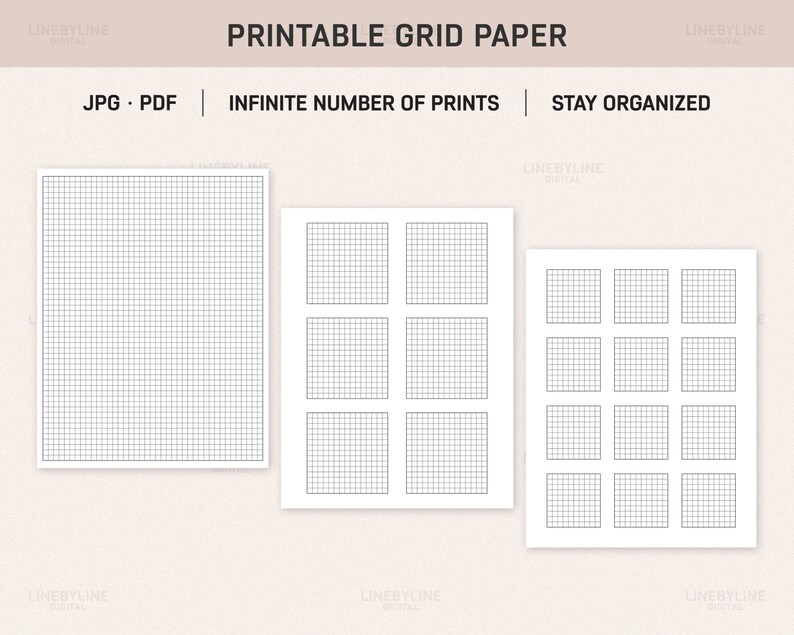 Grid Paper, Blank Grid Paper, Printable Grid Paper, Graph Paper, Blank ...