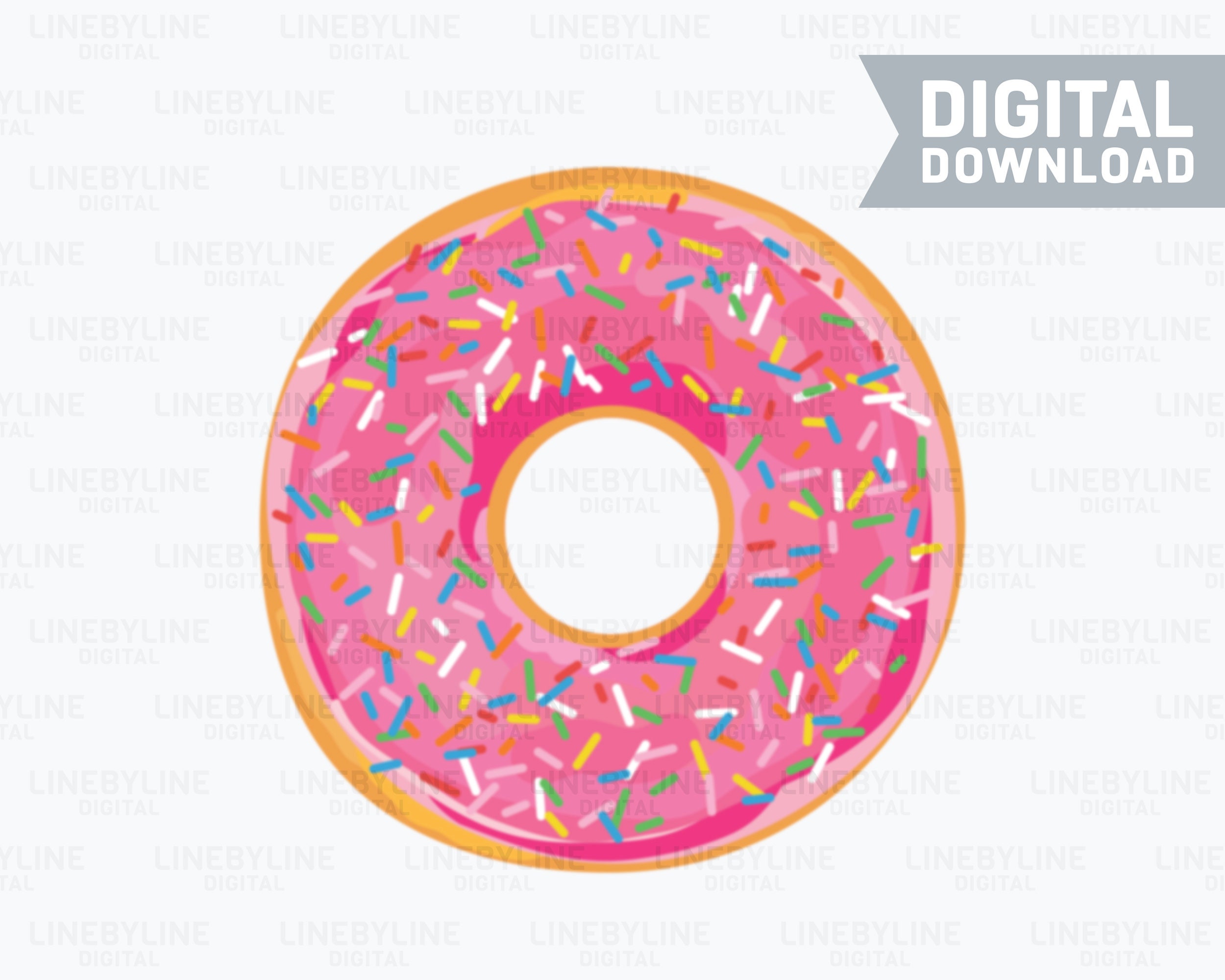 Pink Donut, Donut Art, Donut Illustration, Strawberry Donut, Donut ...
