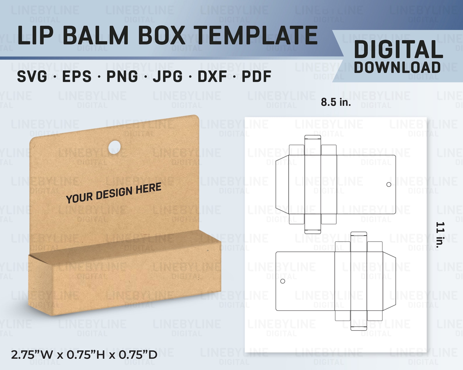 Lip Balm Box Template, Lip Balm Box, Lip Gloss Box Template, Chapstick ...