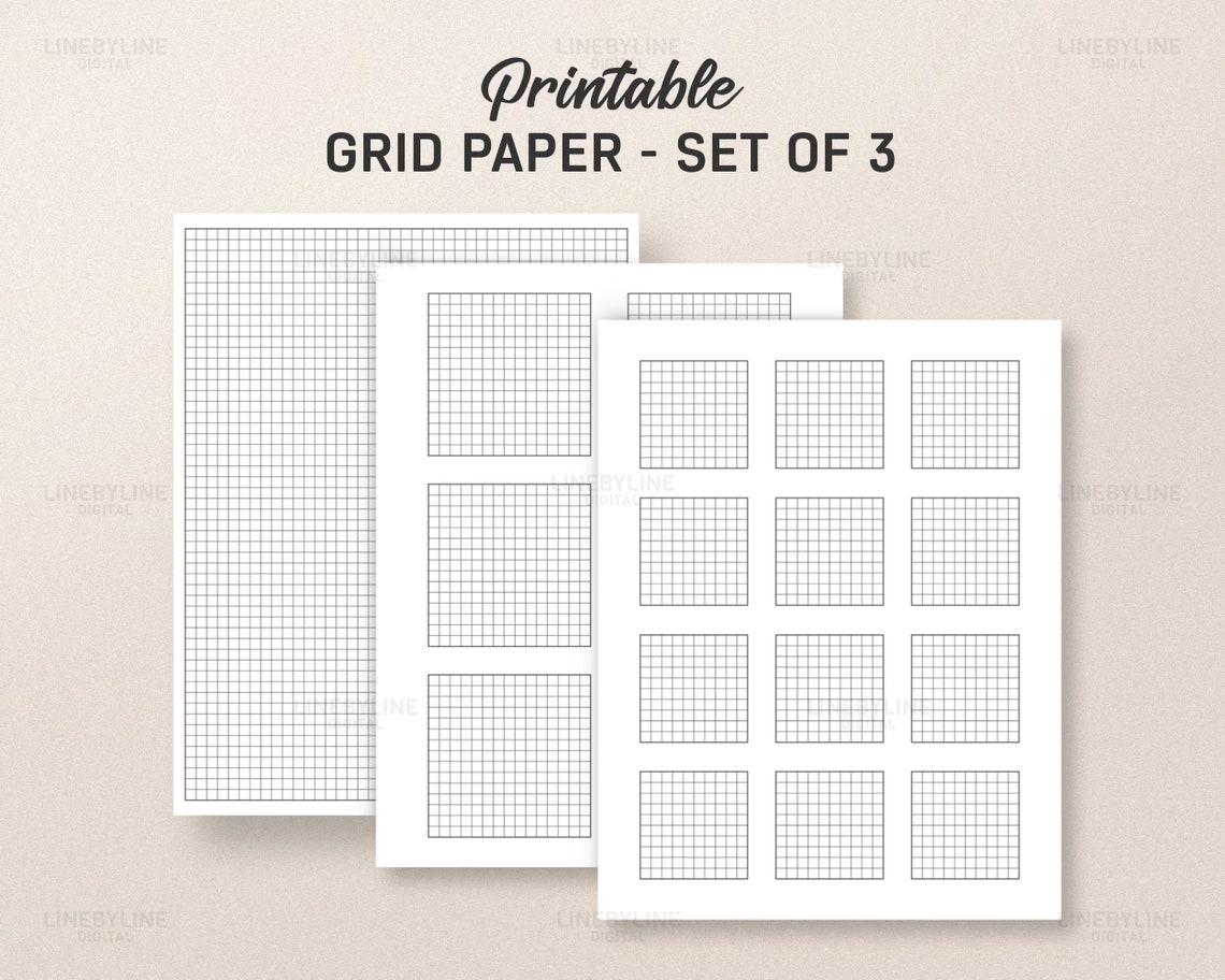 Grid Paper, Blank Grid Paper, Printable Grid Paper, Graph Paper, Blank ...