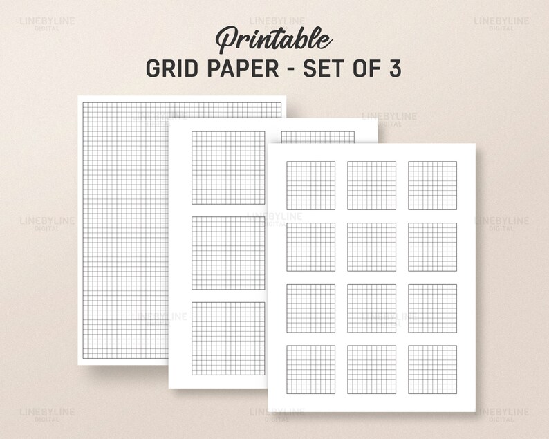 Grid Paper, Blank Grid Paper, Printable Grid Paper, Graph Paper, Blank ...