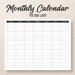 Monthly Calendar, Printable Calendar, Blank Calendar, Calendar With ...