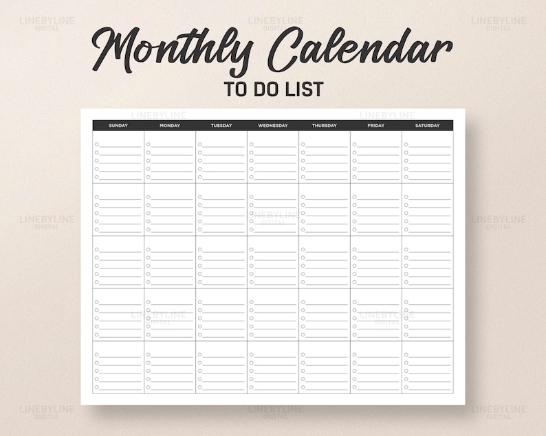 Monthly Calendar, Printable Calendar, Blank Calendar, Calendar With ...