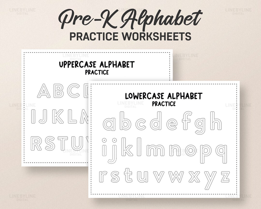 Alphabet Practice Worksheet, Pre-k Alphabet Lesson Worksheet, Pre-k ...