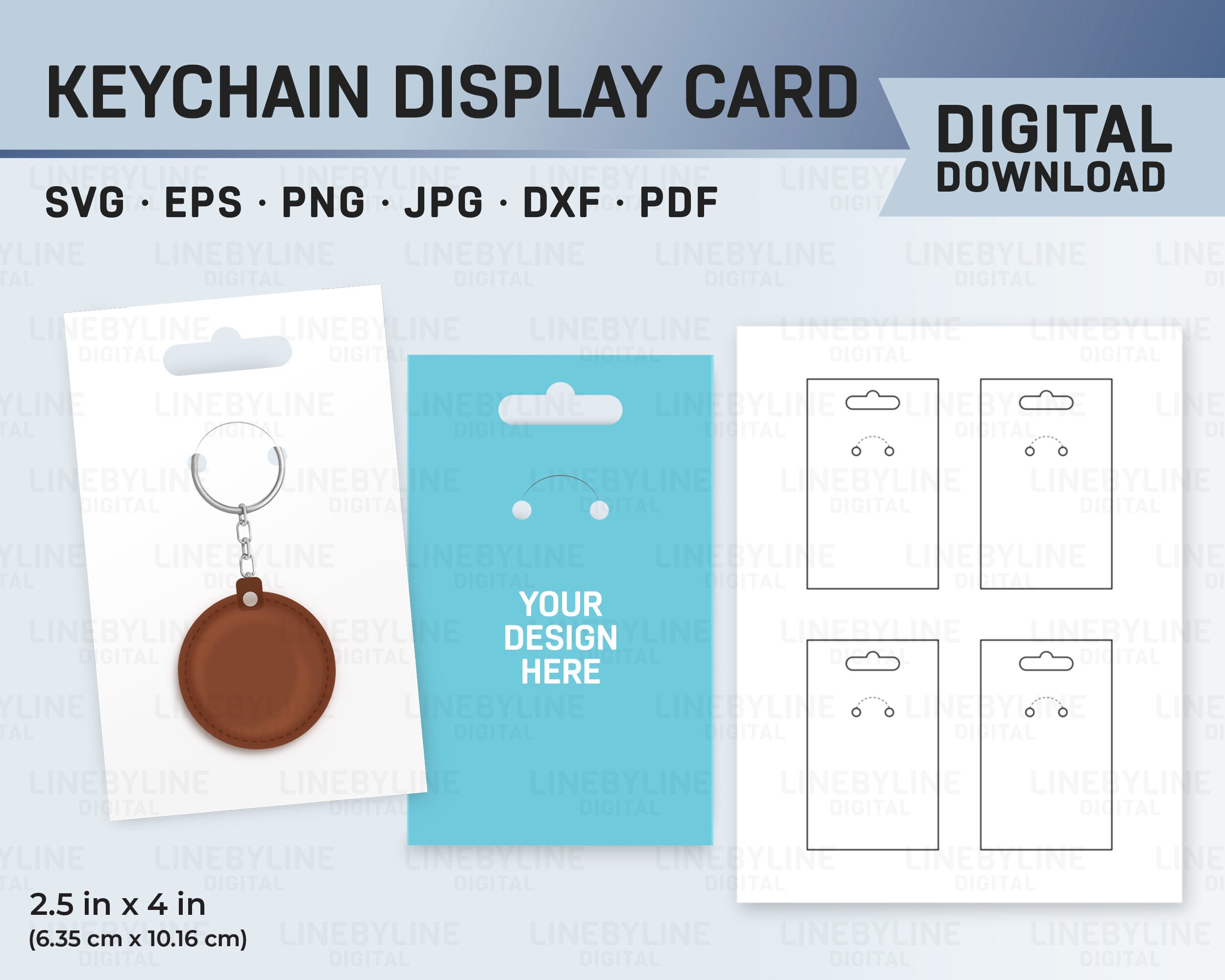 Keychain Template, Keychain Display Card, Keychain Back Card, Key Chain ...