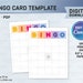Bingo Template Printable Bingo Card SVG Bingo Card Sheet Bingo Paper ...