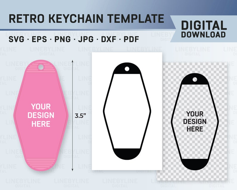 Keychain Template, Keychain Sublimation, Retro Keychain Canva, Motel ...