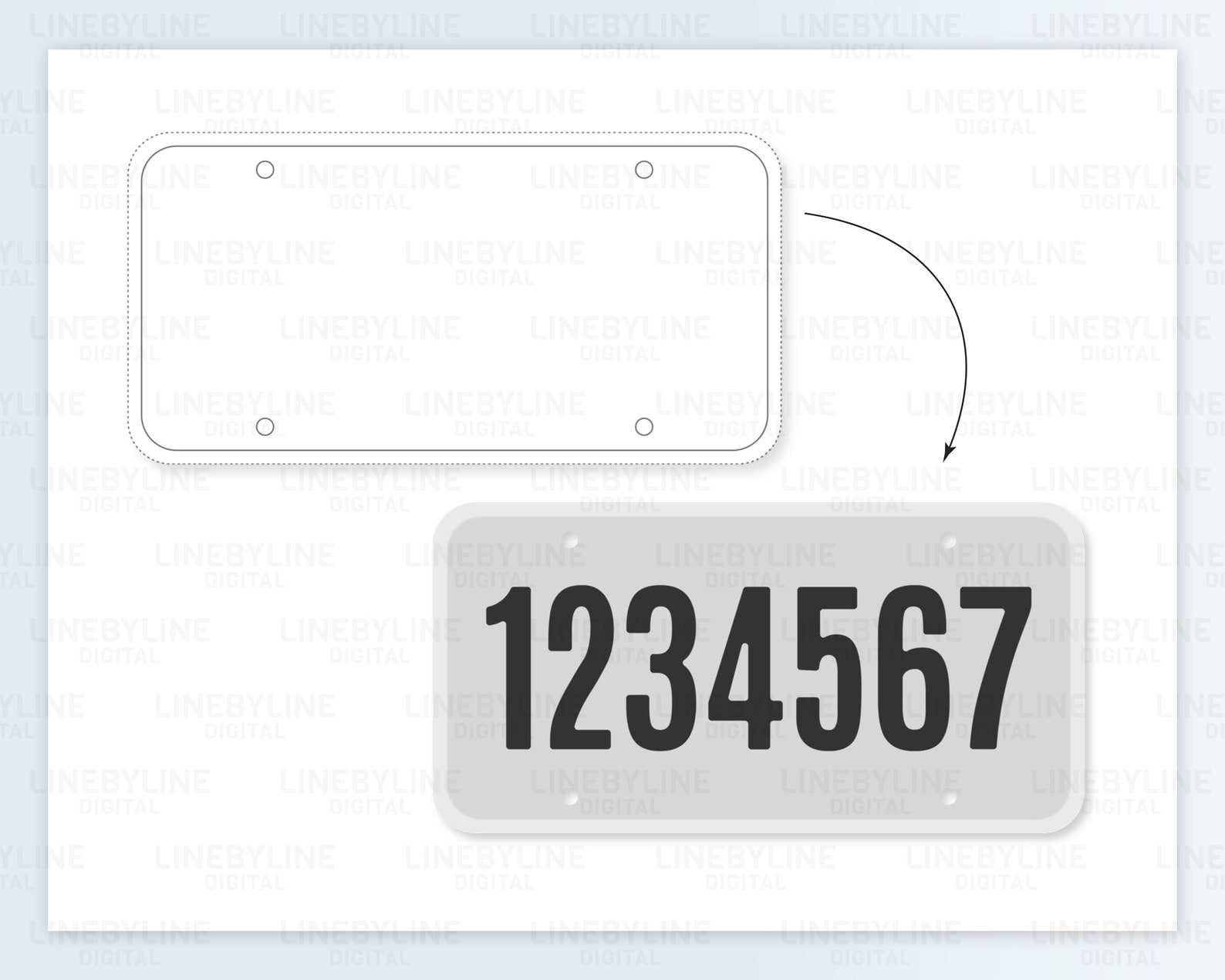 License Plate Template, Blank License Plate Car License Plate Mockup ...