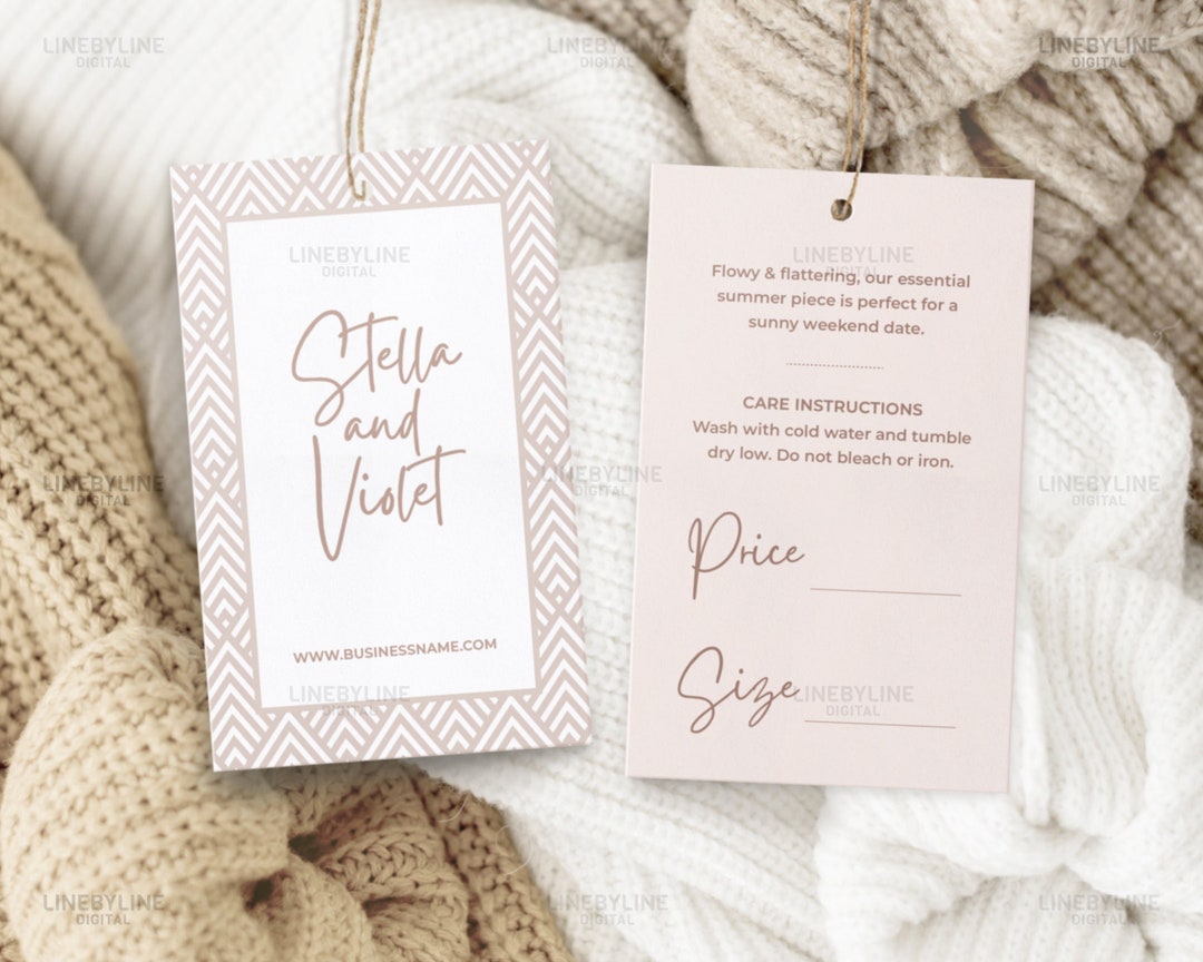 Editable Hang Tag Template Clothing Hang Tag Printable Shirt Label ...