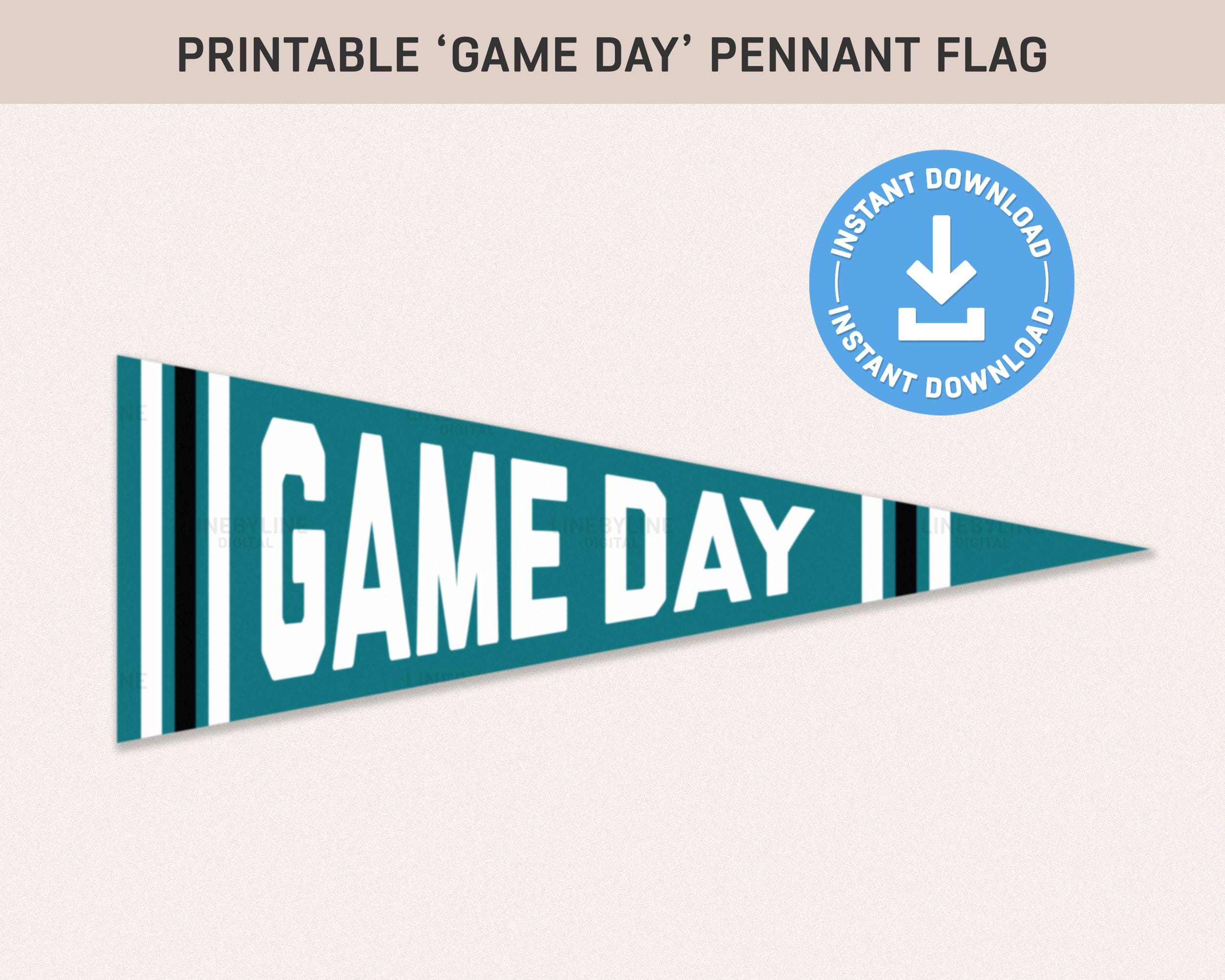Game Day Pennant Printable, Printable Pennant, Foot Ball Flag, Football ...