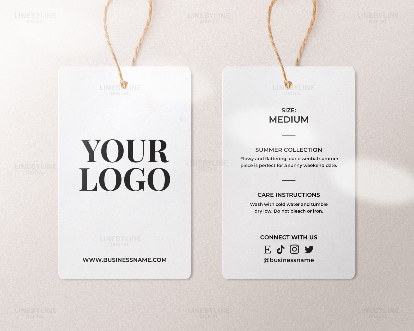 Editable Hang Tag Template Modern Hang Tag Hang Tag Printable Fashion ...