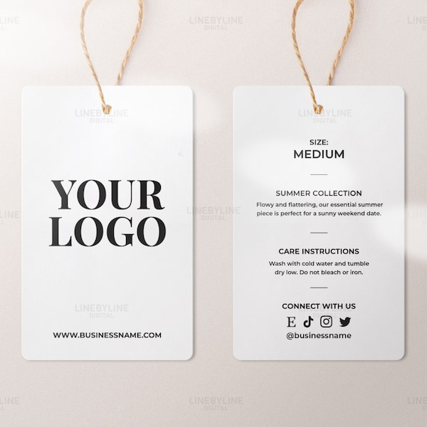 Editable Hang Tag Template Modern Hang Tag Hang Tag Printable Fashion ...