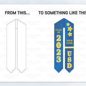 Graduation Sash Template, Graduation Stole Template, Graduate Gown ...
