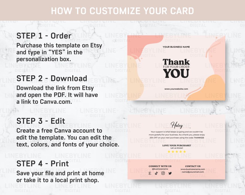 Thank You Card Template, Thank You Card, Thank You Card Canva ...