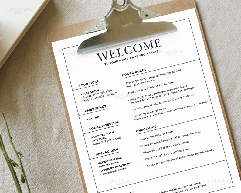 Airbnb Welcome Sign Welcome Sign Template STR Welcome Sign - Etsy