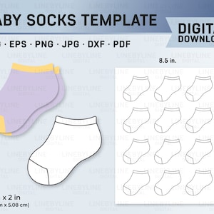 Sock Template, Sock Canva Template, Blank Sock Template, Baby Socks Mockup, Socks Template ...
