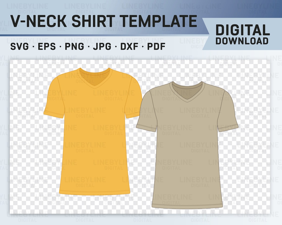 V-neck Shirt Template, T-shirt Template, All Over T-shirt, Shirt ...