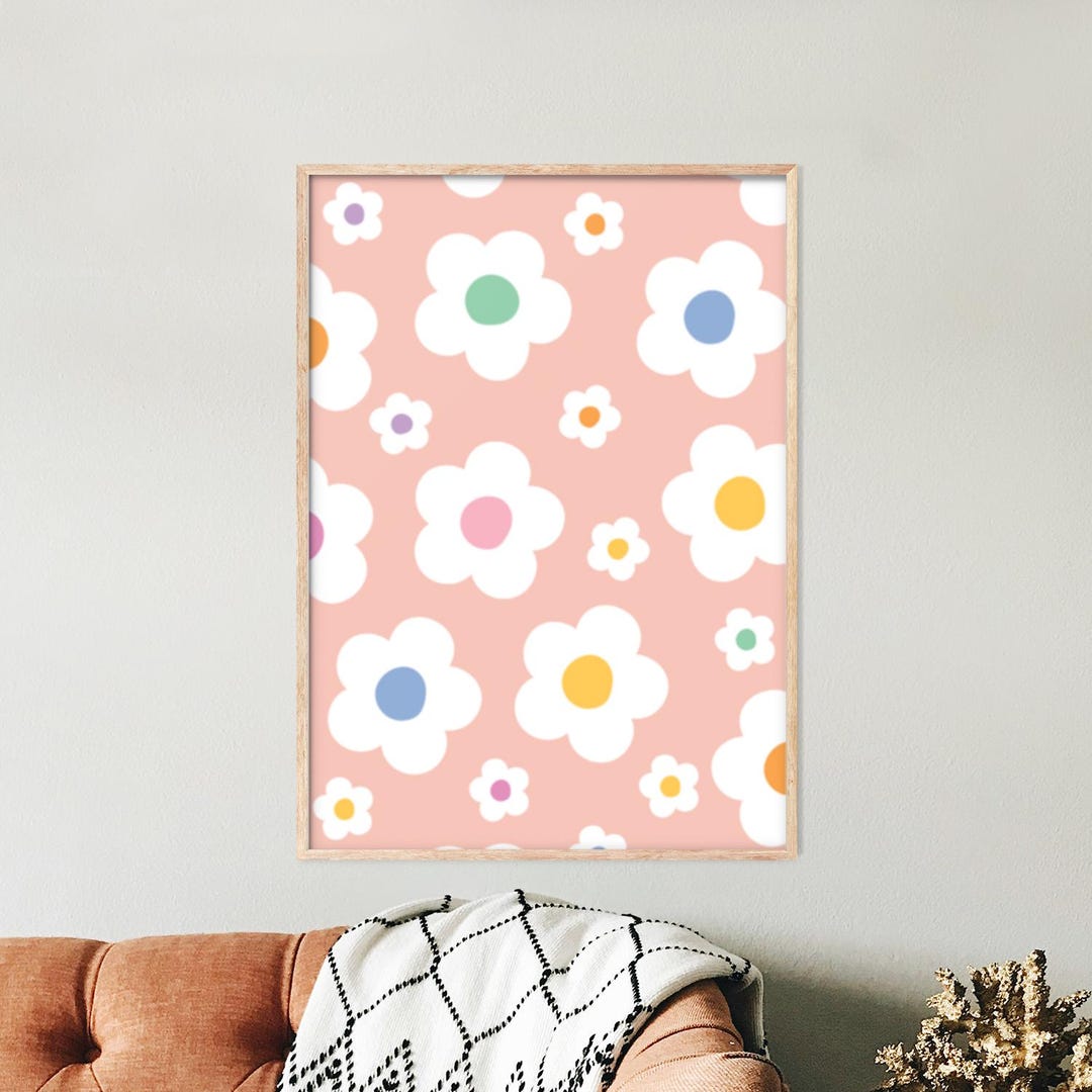 Daisy Poster Floral Wall Art Printable Poster Modern Home Decor Print ...