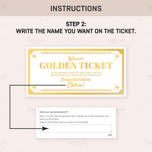Golden Ticket, Golden Ticket Paper, Golden Ticket Template, Winning ...