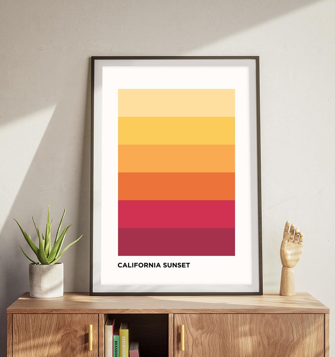 Sunset Poster California Print Socal Sunset Poster, California Sunset ...