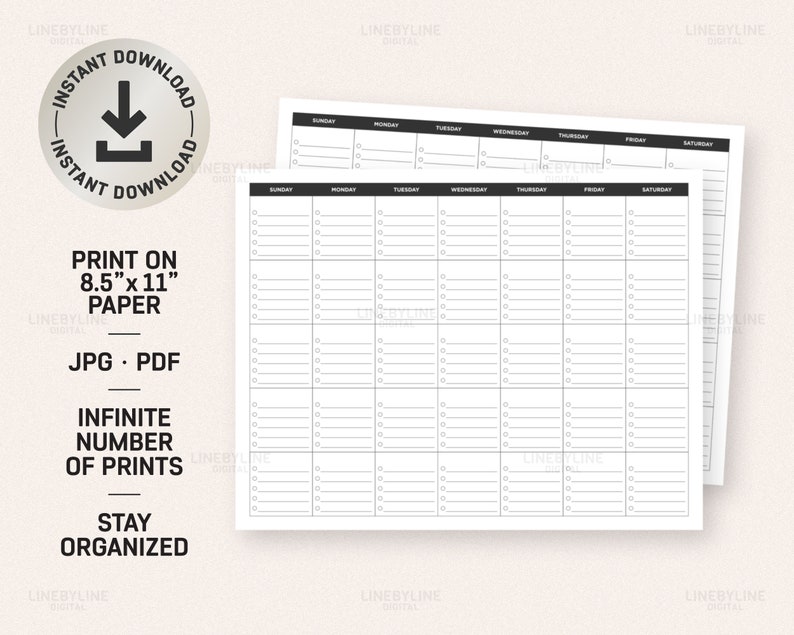 Monthly Calendar, Printable Calendar, Blank Calendar, Calendar With ...