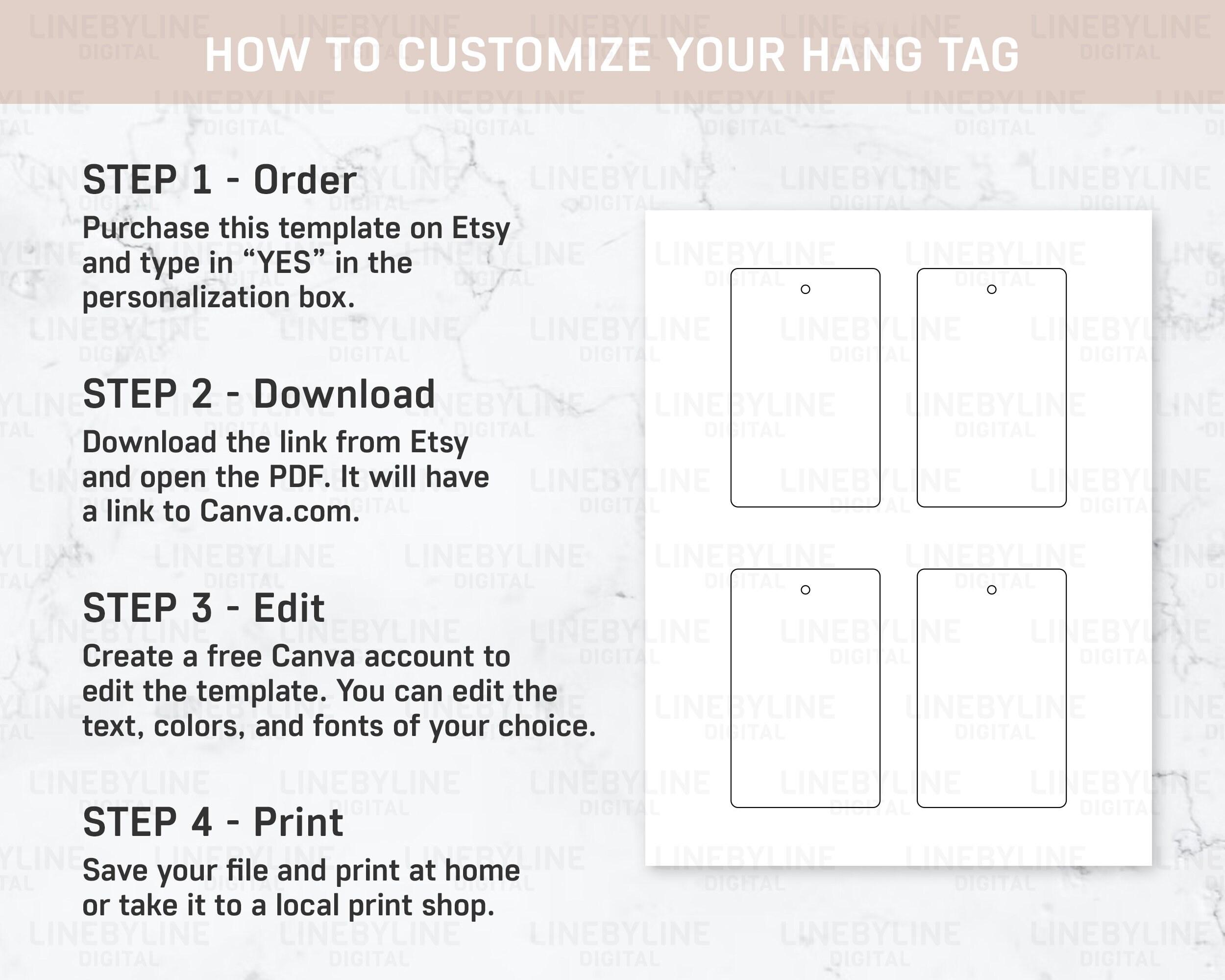 Editable Hang Tag Template Modern Hang Tag Hang Tag Printable Fashion ...