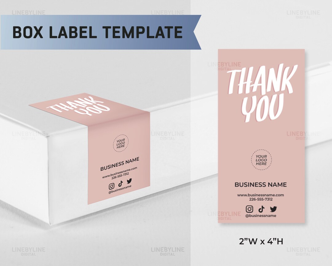 Box Label Template Box Seal Sticker Shipping Label Tape Custom Box ...