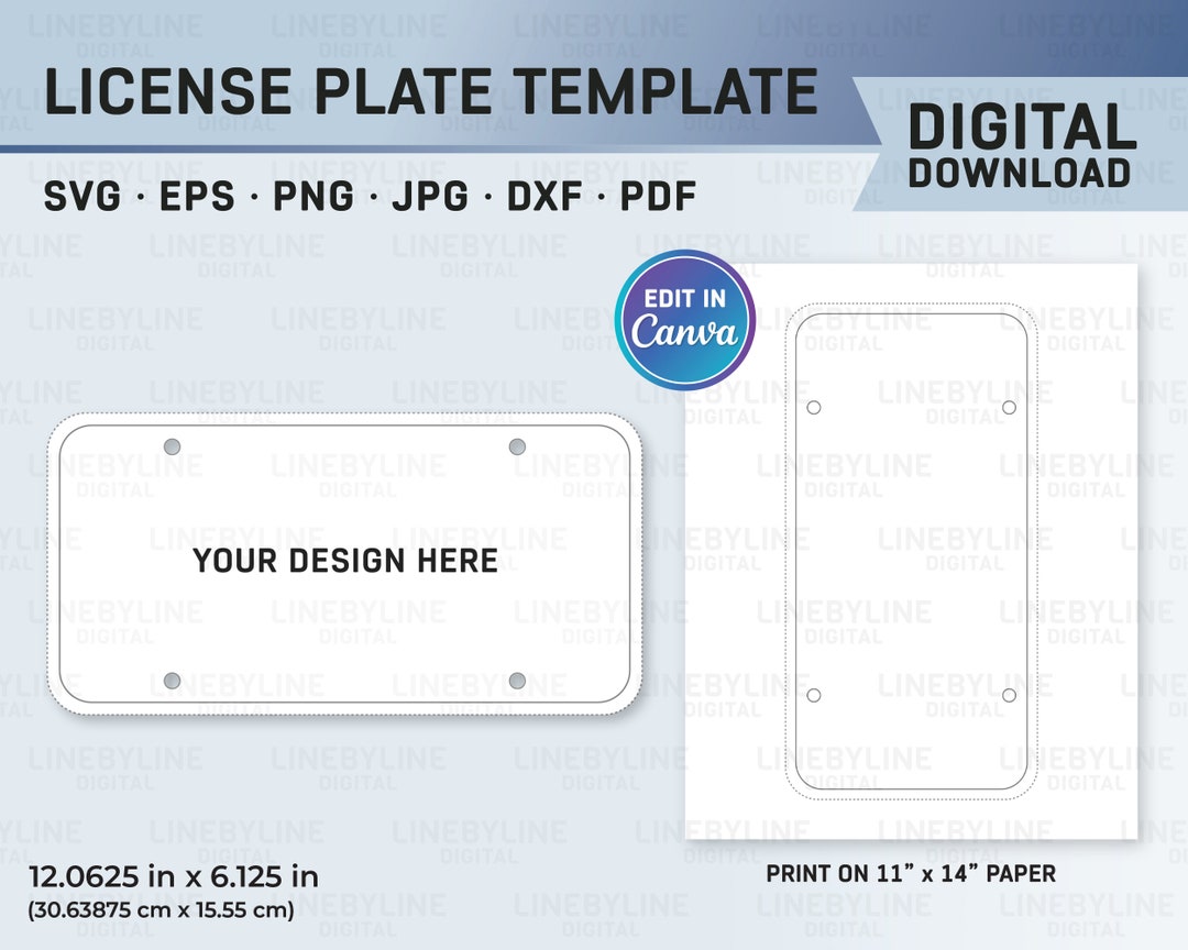 License Plate Template, Blank License Plate Car License Plate Mockup ...