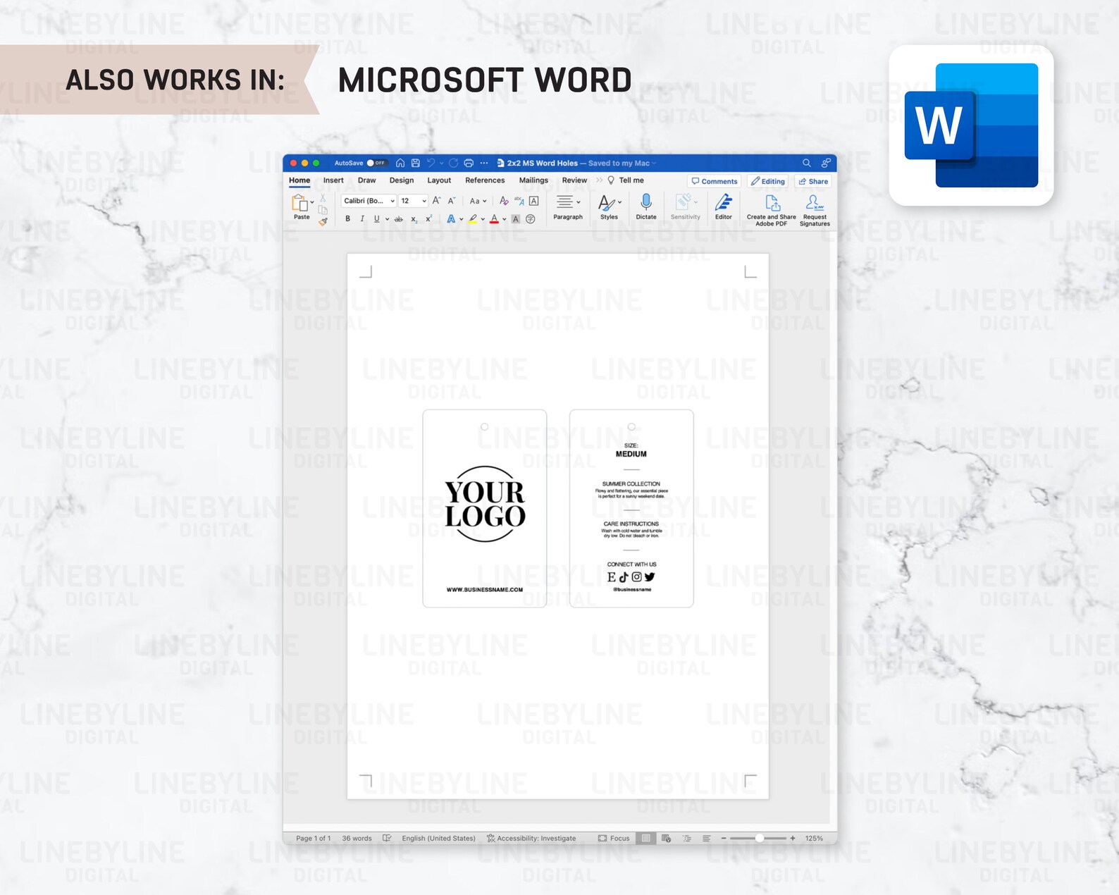 Editable Hang Tag Template Modern Hang Tag Hang Tag Printable Fashion ...