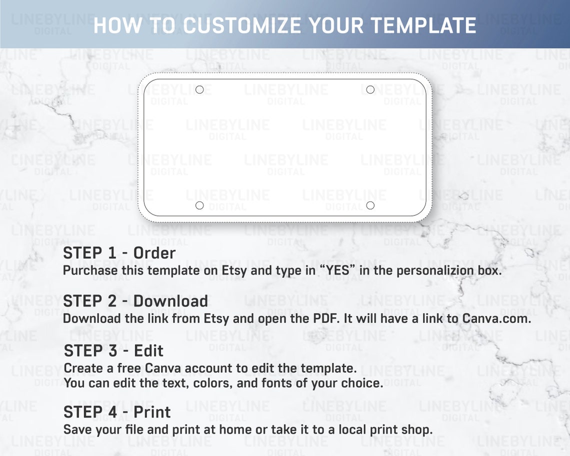 License Plate Template, Blank License Plate Car License Plate Mockup ...