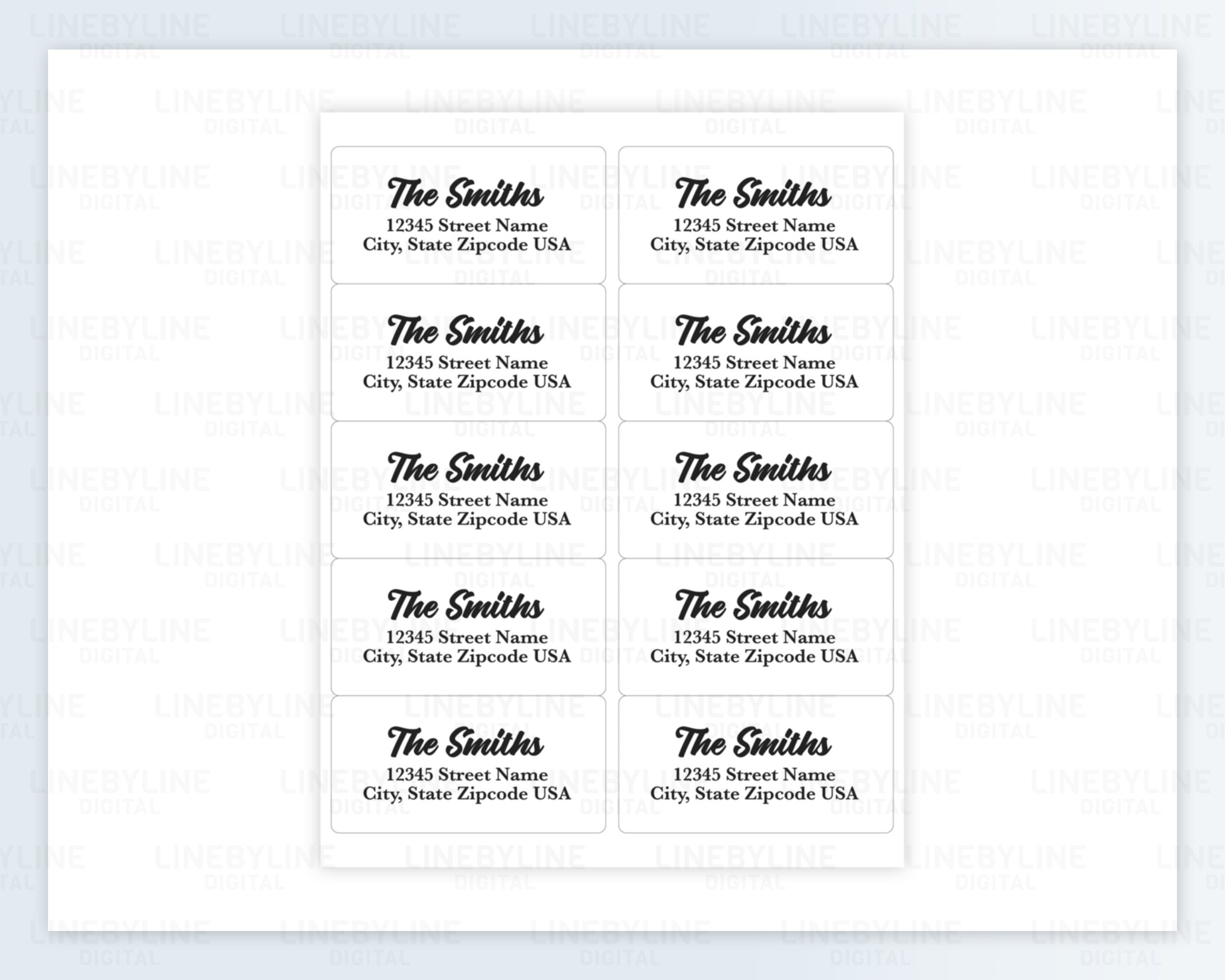 Return Address Label Sheet Template Shipping Label Sheets Printable ...