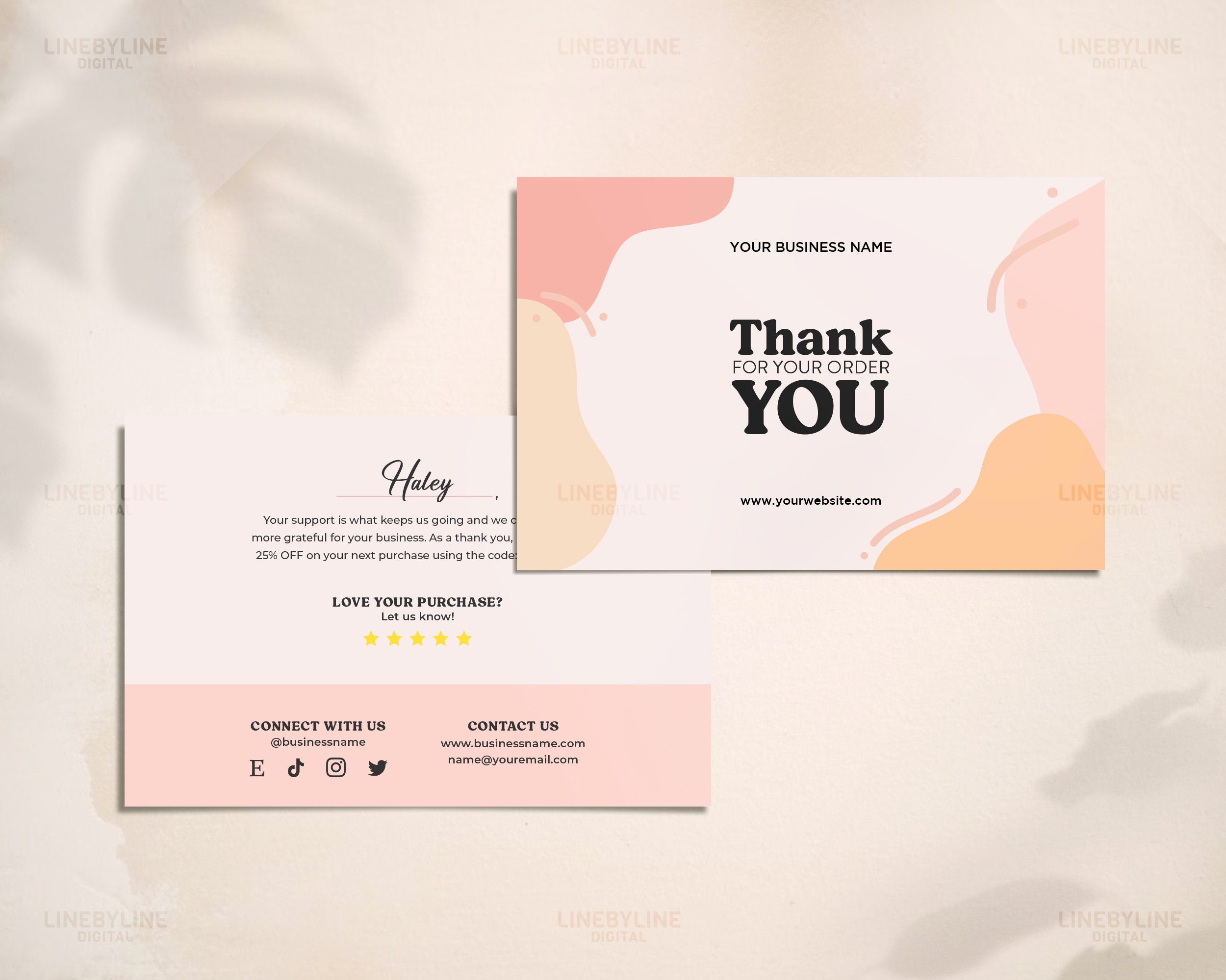 Thank You Card Template, Thank You Card, Thank You Card Canva ...
