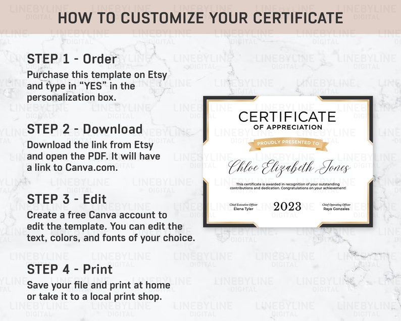 Certificate of Appreciation, Certificate Template, Editable Certificate ...